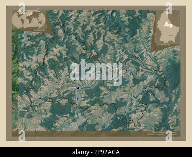Canton Diekirch, canton of Luxembourg. High resolution satellite map ...