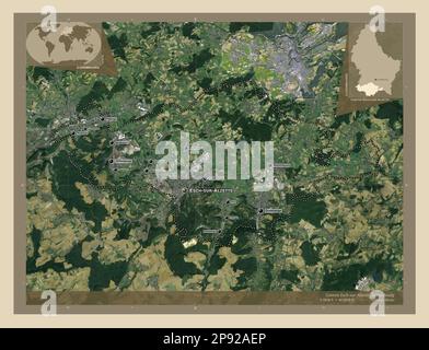 Canton Esch-sur-Alzette, canton of Luxembourg. Low resolution satellite ...