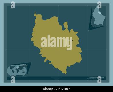 Canton Vianden, canton of Luxembourg. Solid color shape. Locations of ...