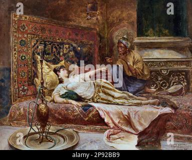 Eisenhut Ferencz Franz - Reclining Odalisque - Hungarian School - 19th ...