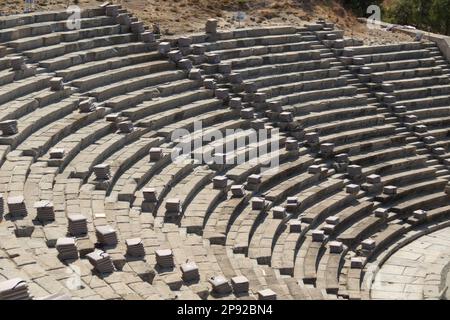 Bodrum amphitheatre rows of seats and cushions, close up Stock Photo ...