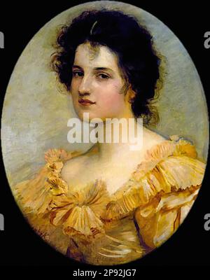 Lotz Károly - Portrait of Kornélia Lotz 3 - Hungarian School - 19th ...