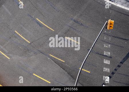 Elevated view of traffic signs painted on an avenue Stock Photo - Alamy