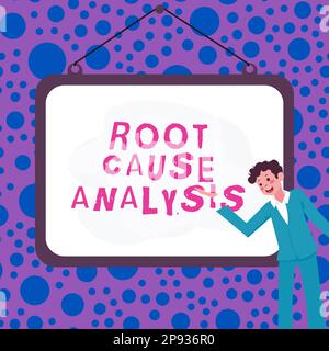 Sign displaying Root Cause Analysis. Word Written on Method of Problem Solving Identify Fault or ...
