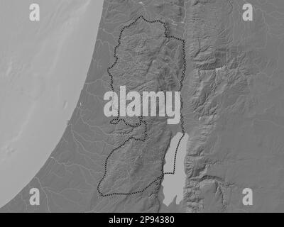 West Bank, region of Palestine. Elevation map colored in wiki style ...