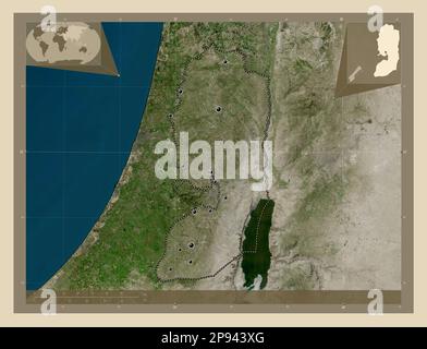 West Bank, region of Palestine. High resolution satellite map Stock ...