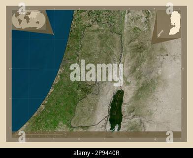West Bank, region of Palestine. High resolution satellite map ...