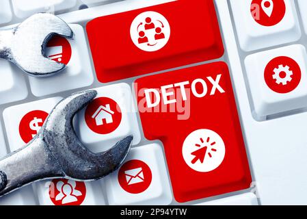 Sign displaying Detox. Business showcase Moment for Diet Nutrition ...