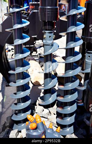 Construction screw augers for piles Stock Photo - Alamy
