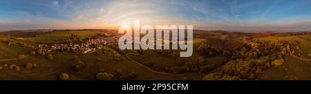 Germany, Thuringia, Masserberg, Schnett, village, mountain meadows ...