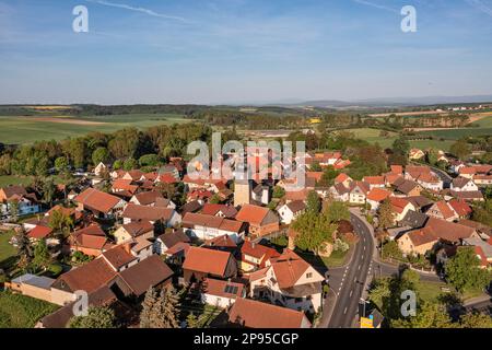 Germany, Thuringia, Grabfeld, Nordheim, village, church, overview ...