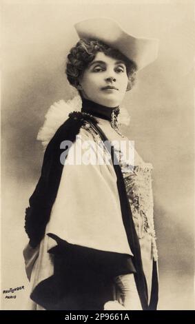 Portrait of Gabrielle Rejane - a French actress. Illustration of the ...