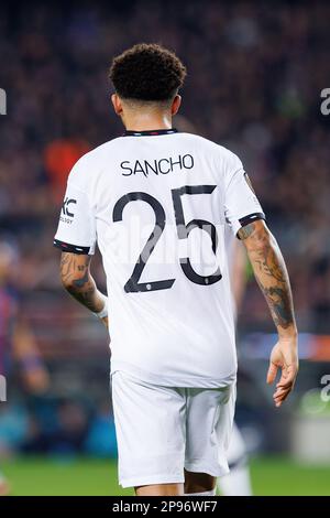 BARCELONA - FEB 16: Sancho in action during the Champions League match ...