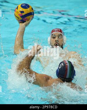 ZAGREB, CROATIA - MARCH 10: Gergo Janos Fekete of Hungary and Andrea ...
