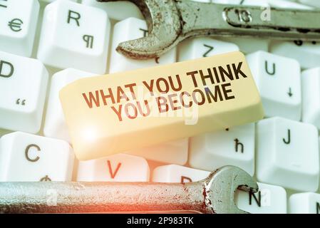 Conceptual caption Think Bigger. Internet Concept being able to dream ...