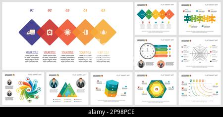 Collage of original management concept infographic charts Stock Vector ...