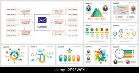 Collage of original business infographic diagrams with maps Stock ...