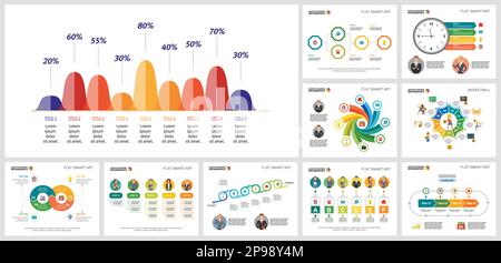 Collage of original marketing infographic charts Stock Vector Image ...