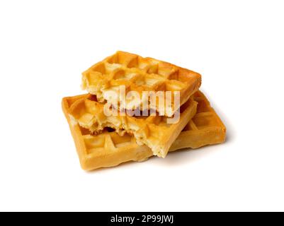 Broken Belgian Waffle Isolated, Square Waffled Cookie, Soft Golden ...