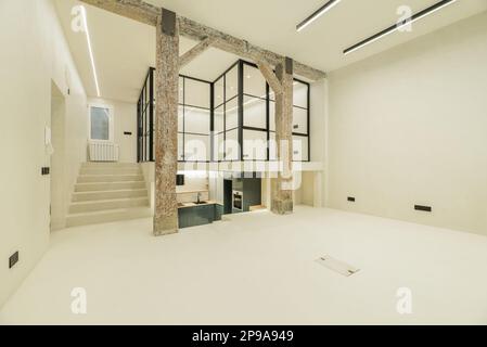 beautiful modern loft, empty room, passage Stock Photo - Alamy