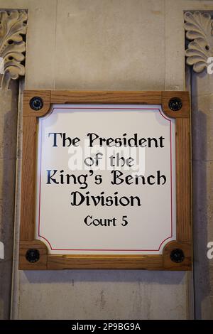 New signs at the Royal Courts of Justice in London. Picture date ...