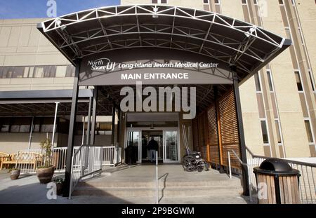 main entrance of the Long Island Jewish Forest HIlls Hospital in Forest ...