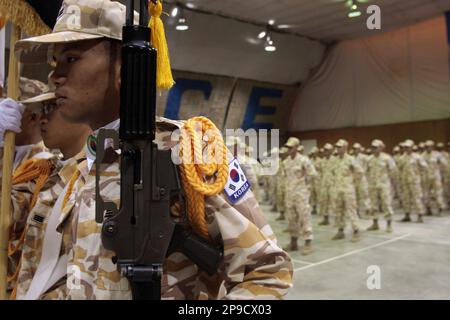 South Korean soldiers stand at attention at the Demilitarized Zone on ...