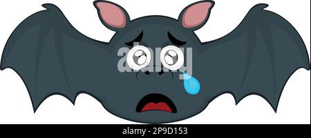 Crying, teary emoji vector illustration. Weeping, tearful emoticon ...