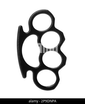 New black brass knuckles isolated on white Stock Photo - Alamy