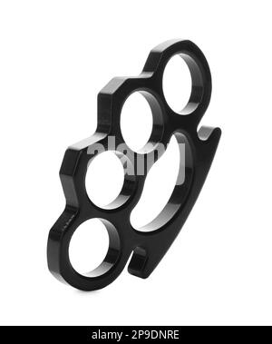 New black brass knuckles isolated on white Stock Photo - Alamy