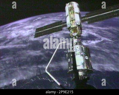 Zarya and Unity. View of the first two modules of the international ...