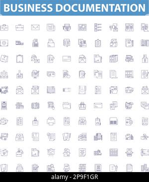 Guidelines line vector icons and signs. Rule, Procedure, Protocol, Code, Standard, Regulation ...