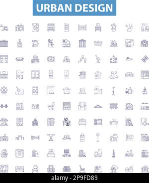 Urban planning line icons collection. Density, Zoning, Sustainability ...