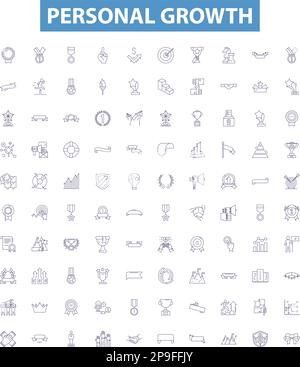 Personal growth line icons signs set. Design collection of Self ...