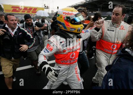 Lewis Hamilton 2008 Brazilian Formula 1 Interlagos Grand Prix Sao Paulo ...