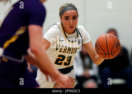 Vermont's Emma Utterback (23) plays against Albany during the second ...
