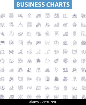 Business charts line icons signs set. Design collection of Charts ...