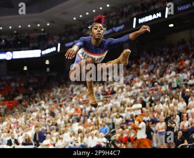 Auburn, AL, USA. 10th Mar, 2023. Auburn's Derrian Gobourne holds back ...