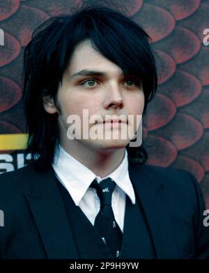 Gerard Way, lead singer of My Chemical Romance, arrives at the Scream ...