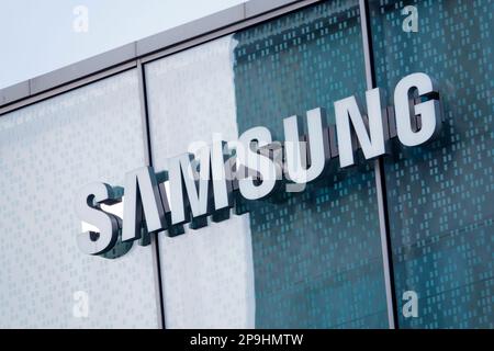 Samsung Electronics, Mar 7, 2023 : The corporate logo of Samsung ...