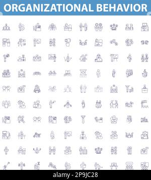 Organizational behavior line icons signs set. Design collection of ...