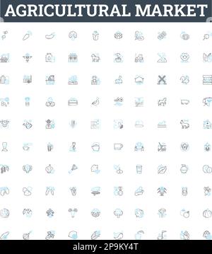 Agricultural market vector line icons set. Farming, Agriculture, Crop ...
