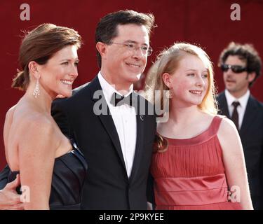 Stephen Colbert, left, and Evelyn McGee-Colbert arrive at the 70th ...