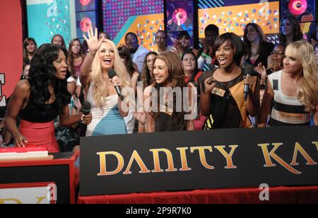 Singer Donnie, left, and Danity Kane band members, from left Dawn ...