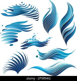 Cold wind effect, winter air flows isolated on transparent background ...