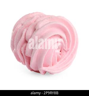 One delicious pink zephyr isolated on white Stock Photo - Alamy