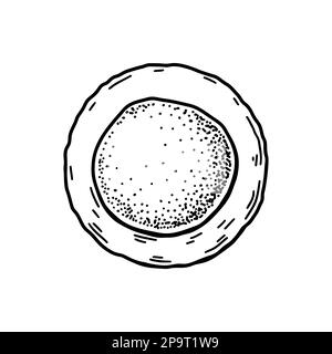 Myeloid blood stem cell isolated on white background. Hand drawn scientific microbiology vector ...