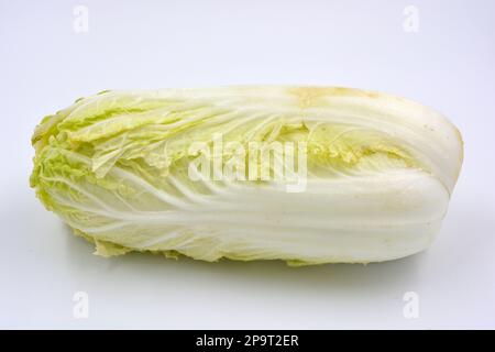 A large cabbage, Peking cabbage located on a white background. Healthy ...