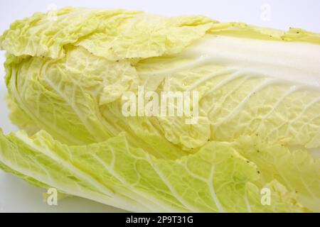 A large cabbage, Peking cabbage located on a white background. Healthy ...
