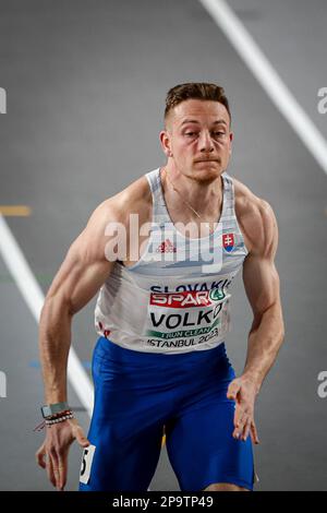 Jan Volko of Slovakia competes in the men's 60-meter during the ...